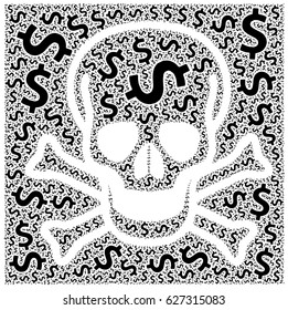 Dollar Sign Skull Illustration Stock Vector (Royalty Free) 627315083 ...