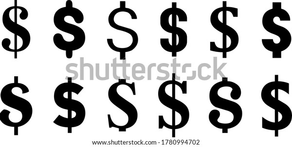 Dollar Sign Us Dollar Symbol Black Stock Vector (Royalty Free ...