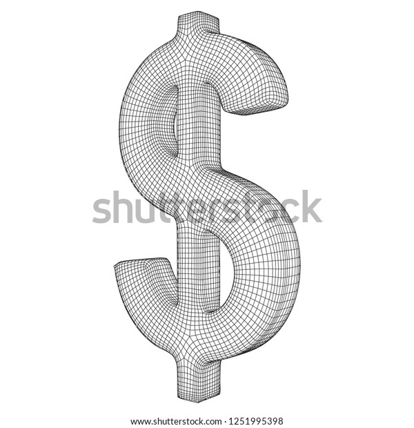 Dollar Sign Wireframe Low Poly Mesh Stock Vector (Royalty Free ...