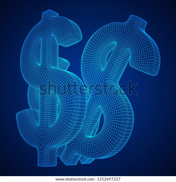 Dollar Sign Wireframe Low Poly Mesh Stock Vector (Royalty Free ...