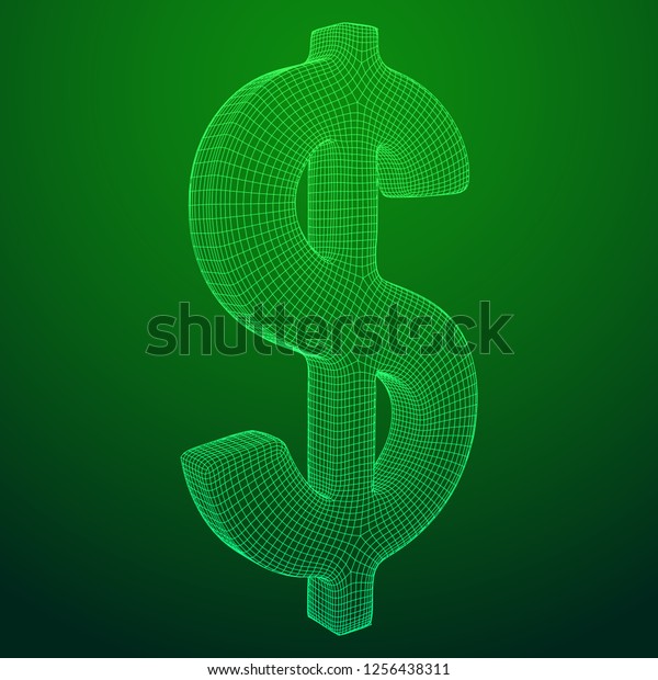 Dollar Sign Wireframe Low Poly Mesh Stock Vector (Royalty Free ...