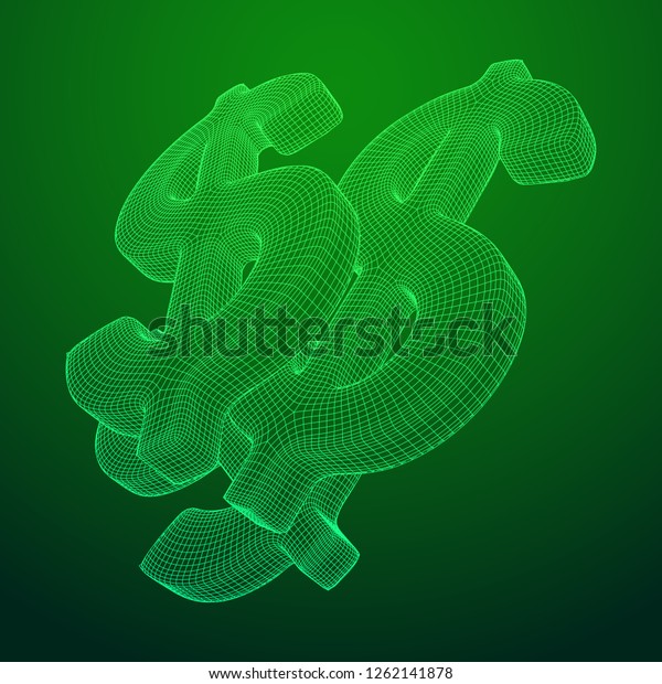 Dollar Sign Wireframe Low Poly Mesh Stock Vector (Royalty Free ...