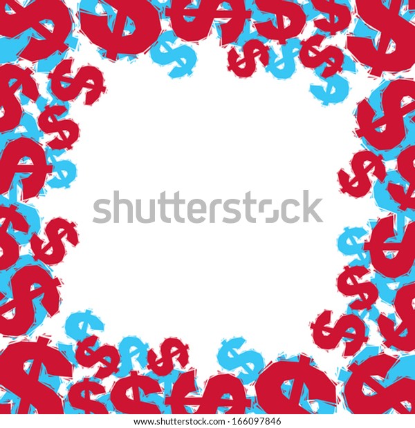 Dollar Signs Border Made Contemporary Geometric Stock Vector (Royalty ...