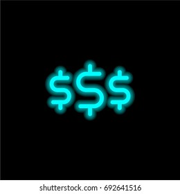 Dollar Symbol Blue Glowing Neon Ui Stock Vector (Royalty Free ...