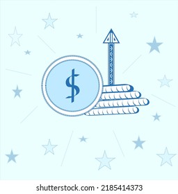 Dollar Symbol Light Blue Background Stock Vector (Royalty Free ...