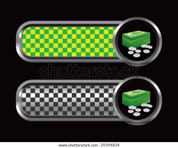 Dollars Coins On Checkered Banners Stock Vector (Royalty Free) 39394834 ...