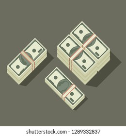 Dollars Pile Flat Icon Illustration Stack Stock Vector (Royalty Free ...