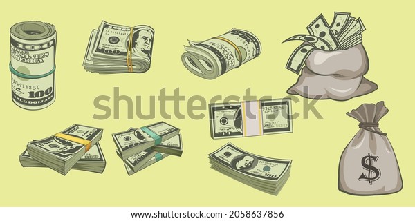 Doller Coin Doller Set Vector Illustration Stock Vector (Royalty Free ...