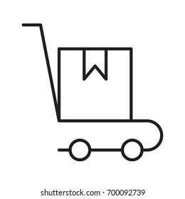 Dolly Vector Thin Line Icon Stock Vector (Royalty Free) 1676700148 ...