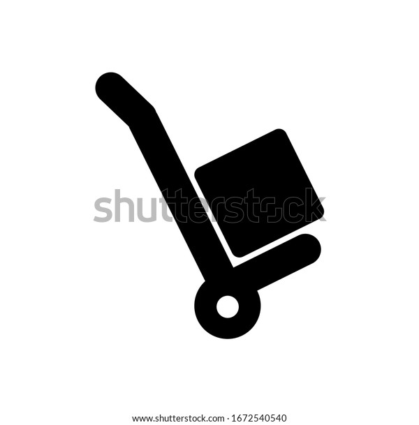 Dolly Icon On White Background Stock Vector (Royalty Free) 1672540540 ...