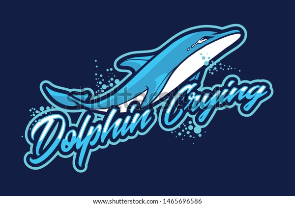 Dolphin Crying Mascot Logo Design Isolated: Stock-Vektorgrafik ...