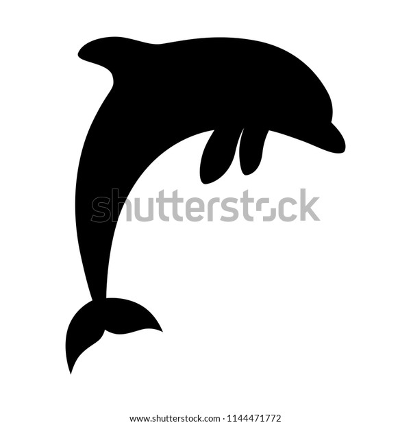 Dolphin Jumped Icon Dolphin Black Symbol Stock Vector (Royalty Free ...
