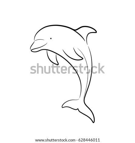 Dolphin Line Drawing | Free download on ClipArtMag