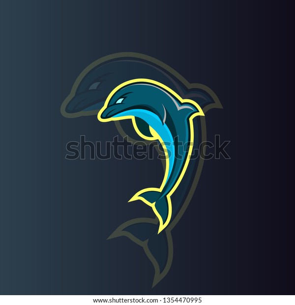 Dolphin Mascot Logo Concept Illustration Your Stock Vector (Royalty ...