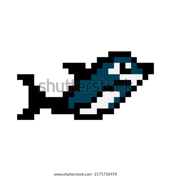 Dolphin Pixel Art Cartoon Vector Illustration: Vector có sẵn (miễn phí ...