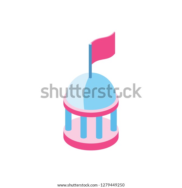Dome Flag Isometric Illustrate Icon Design Stock Vector (Royalty Free ...