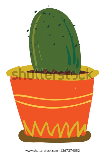 Dome Shaped Cactus Plant Vector Color Stock Vector (Royalty Free ...