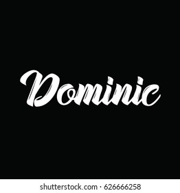 Dominic Text Design Vector Calligraphy Typography Stock Vector (Royalty ...