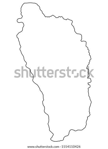 Dominica Map Outline Vector Illustration Eps10 Stock Vector (Royalty ...