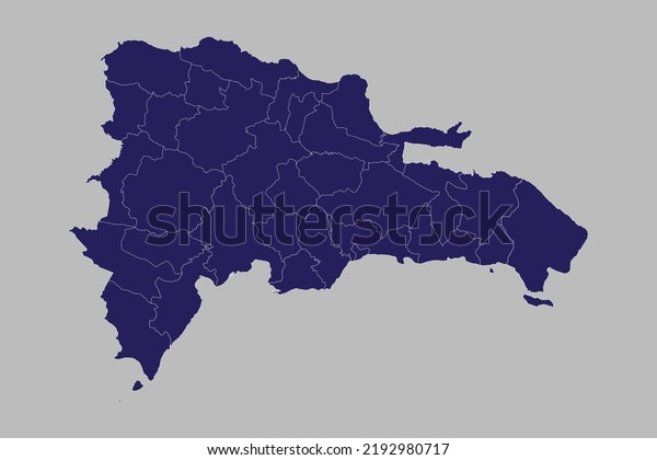 Dominican Map Vector Blue Color Isolated Stock Vector (Royalty Free ...