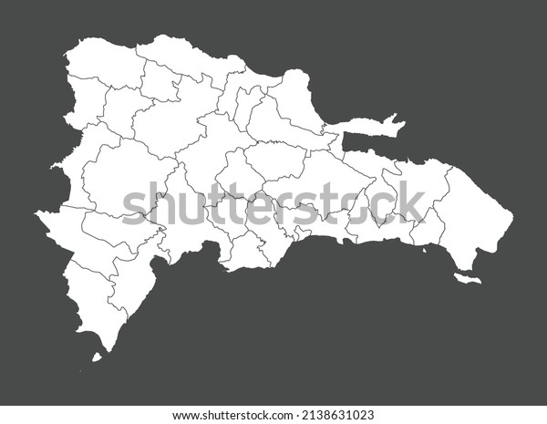 Dominican Map Vector White Color Isolated Stock Vector (Royalty Free ...
