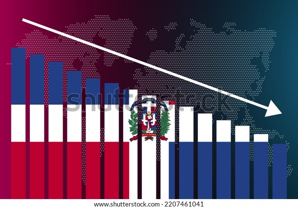 Dominican Republic Bar Chart Graph Decreasing Stock Vector (Royalty ...