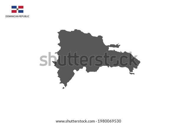 Dominican Republic Black Shadow Map Isolated Stock Vector (Royalty Free ...