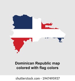 Dominican Republic Map Colored Flag Colors Stock Vector (Royalty Free ...