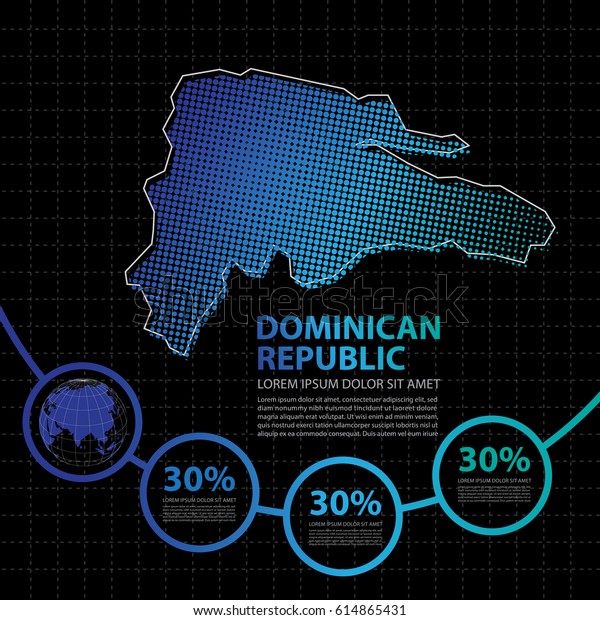 Dominican Republic Map Infographic Design Template Stock Vector ...