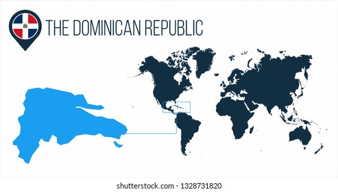 Dominican Republic Map Located On World Stock Vector (Royalty Free ...