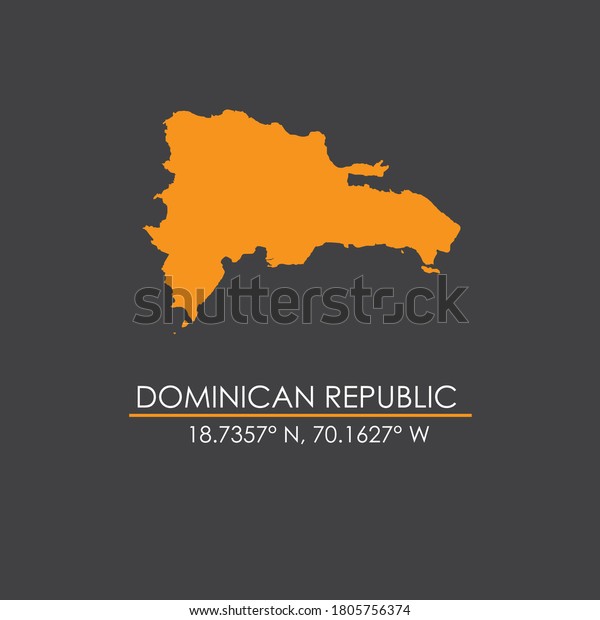 Dominican Republic Map Vector Isolated Dark Stock Vector (Royalty Free ...