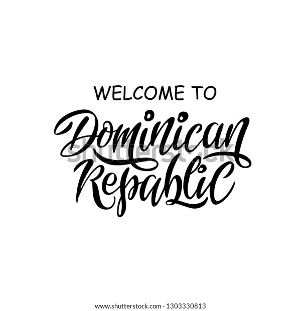 Dominican Republic Text Design Vector Calligraphy Stock Vector (Royalty ...