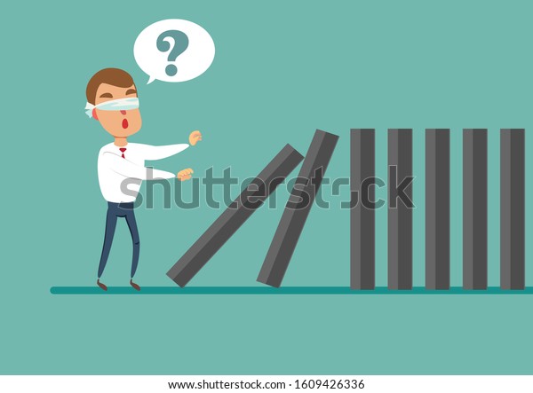 Domino Effect Business Concept Vector Flat Stock Vector (Royalty Free ...