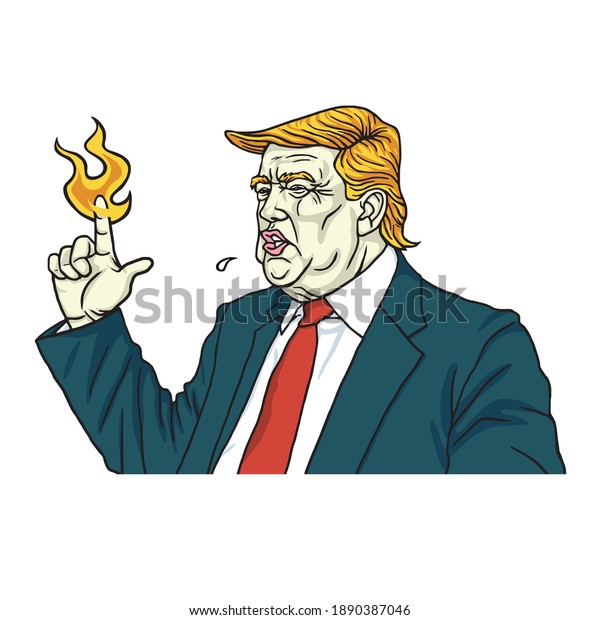 Donald Trump Fire Flame Burning Finger: เวกเตอร์สต็อก (ปลอดค่าลิขสิทธิ์ ...