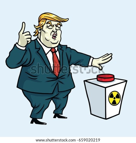 Donald Trump Shouting Ready Push Red Stock-Vektorgrafik (Lizenzfrei ...