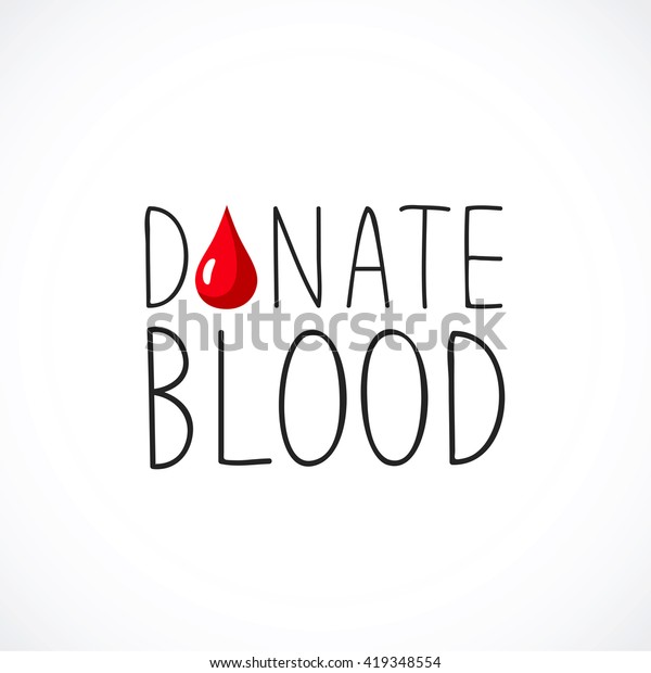 Donate Blood Modern Calligraphy World Blood Stock Vector (Royalty Free ...