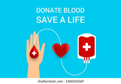 Donate Blood Save Life Hand Holding Stock Vector (Royalty Free ...