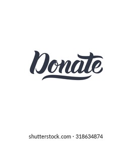 Donate Text Hand Lettering Handmade Vector: стоковая векторная графика ...
