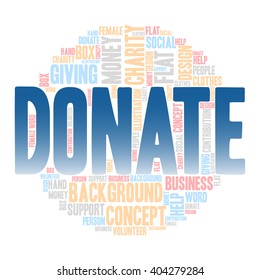 Donate Word Cloud Art Background Stock Vector (Royalty Free) 404279284 ...