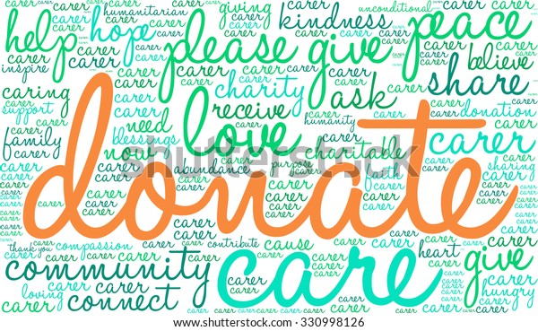 Donate Word Cloud On White Background Stock Vector (Royalty Free) 330998126