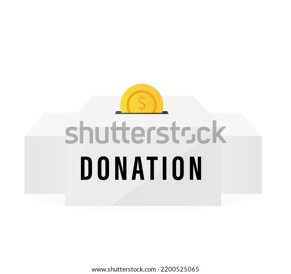Donation Box Gold Coin Vector Illustration Stock Vector (Royalty Free ...
