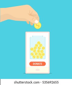 Donation Gold Coin Box Concept Vector Stock Vector (Royalty Free ...