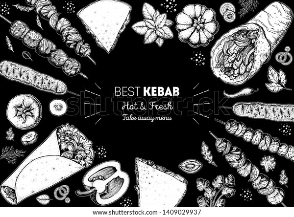 Doner Kebab Cooking Ingredients Kebab Sketch Stock Vector (Royalty Free ... Doner Kebab Cooking Ingredients Kebab Sketch Stock Vector (Royalty Free ...