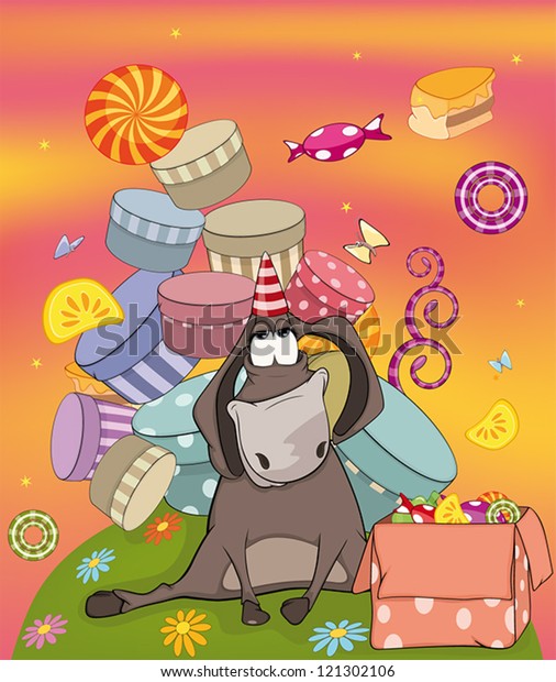 Donkey Birthday Cartoon Stock Vector (Royalty Free) 121302106 ...