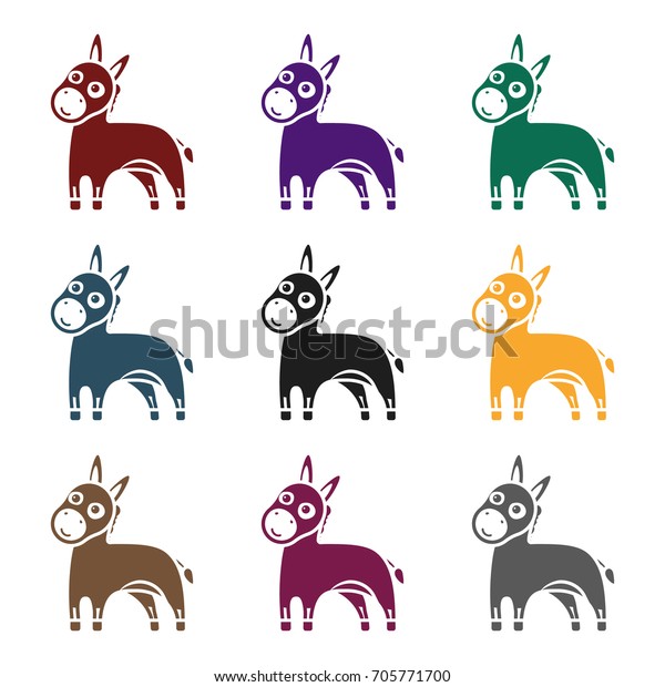Donkey icon in black style isolated on white background. Animals symbol ...