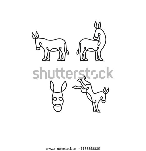 Donkey Logo Icon Designs Stock Vector (Royalty Free) 1166358835 ...