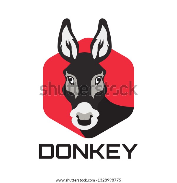 Donkey Logo Isolated On White Background Stock Vector (Royalty Free ...