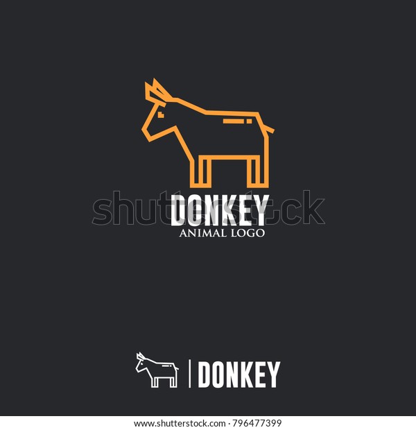 Donkey Logo Linear Animal Icon Stock Vector (Royalty Free) 796477399 ...