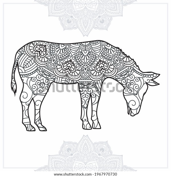 Donkey Mandala. Elementos decorativos de época.: vector de stock (libre ...