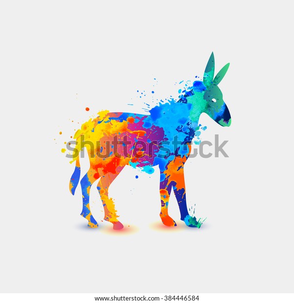 Donkey Rainbow Splash Icon Stock Vector (Royalty Free) 384446584 ...